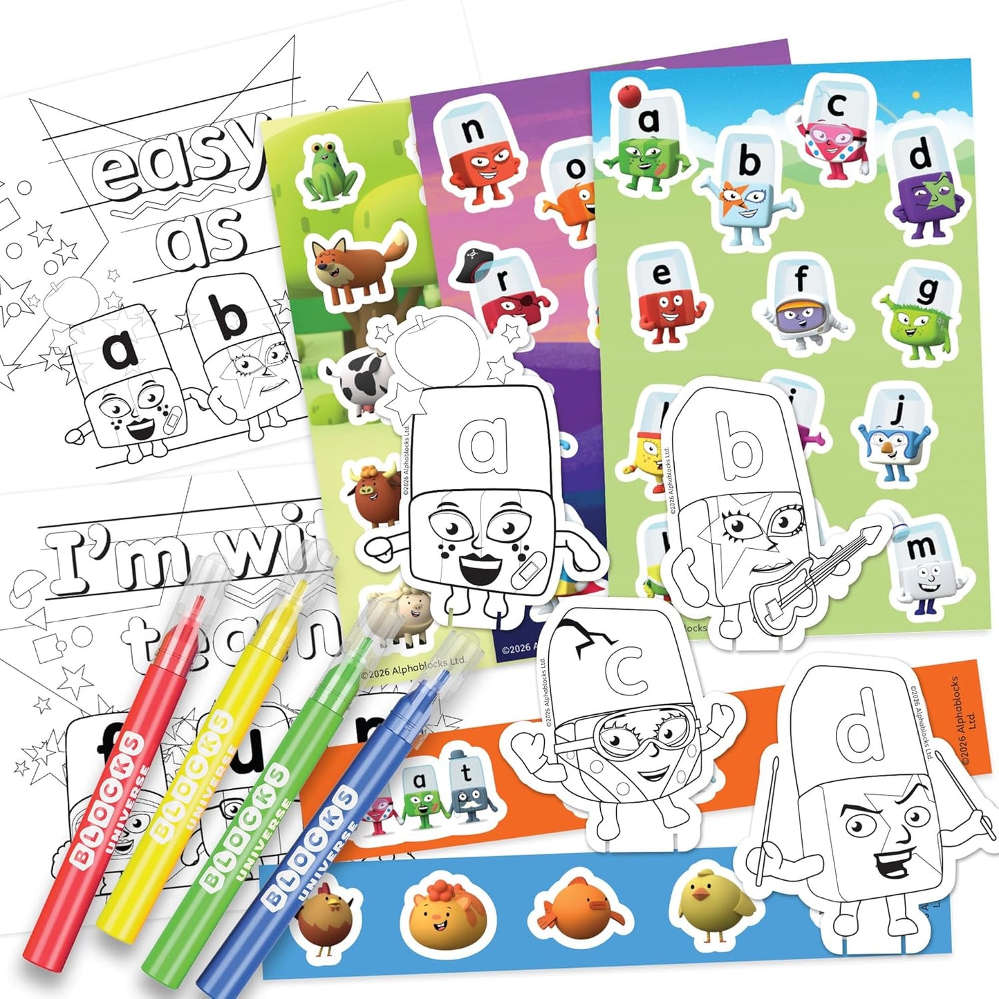 BLADEZ Alpha Blocks Sticker Activity Set, 50+ Pieces, Includes Felt Ti ...