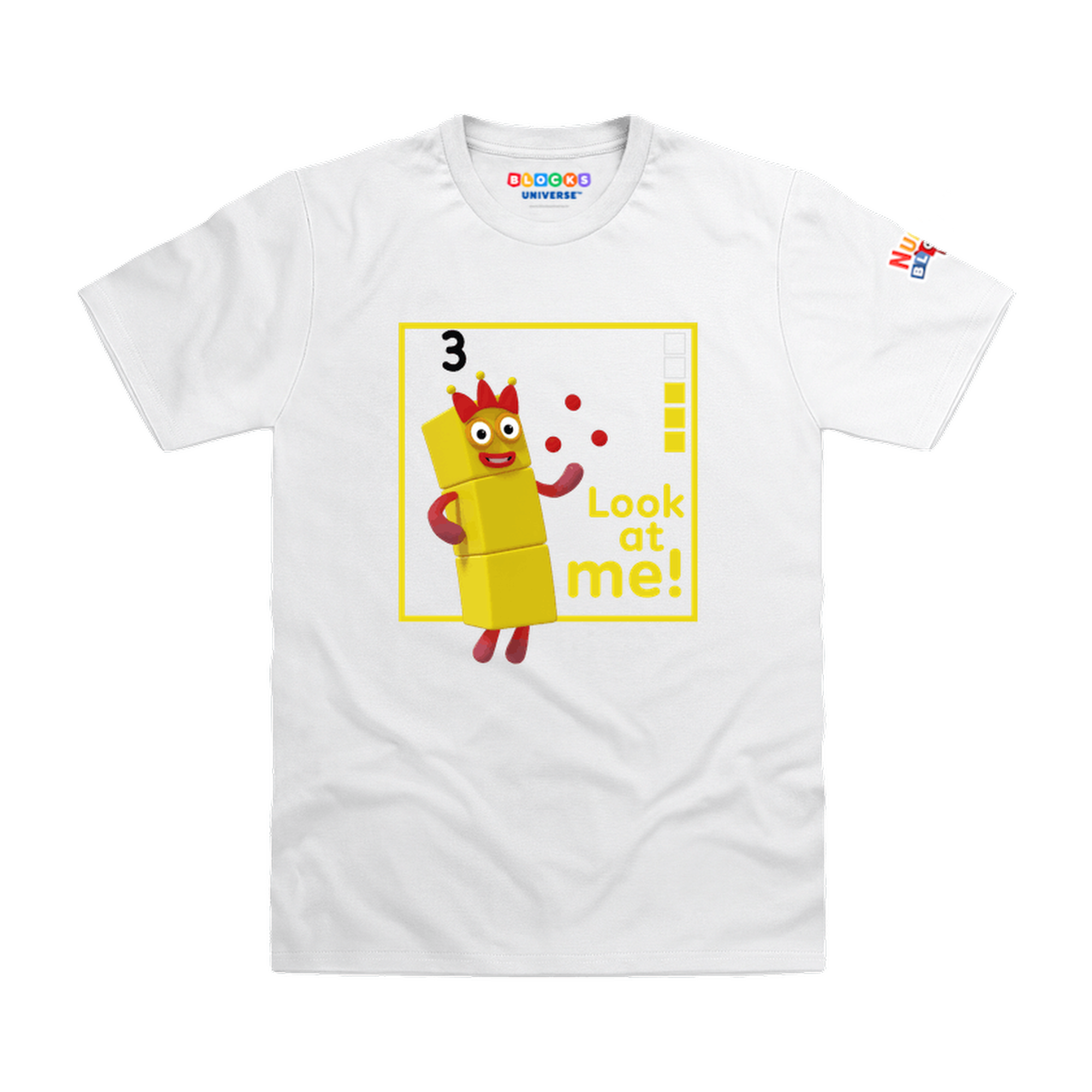 Numberblocks Three - Look at Me! Kids T-Shirt – Blocks Universe Shop
